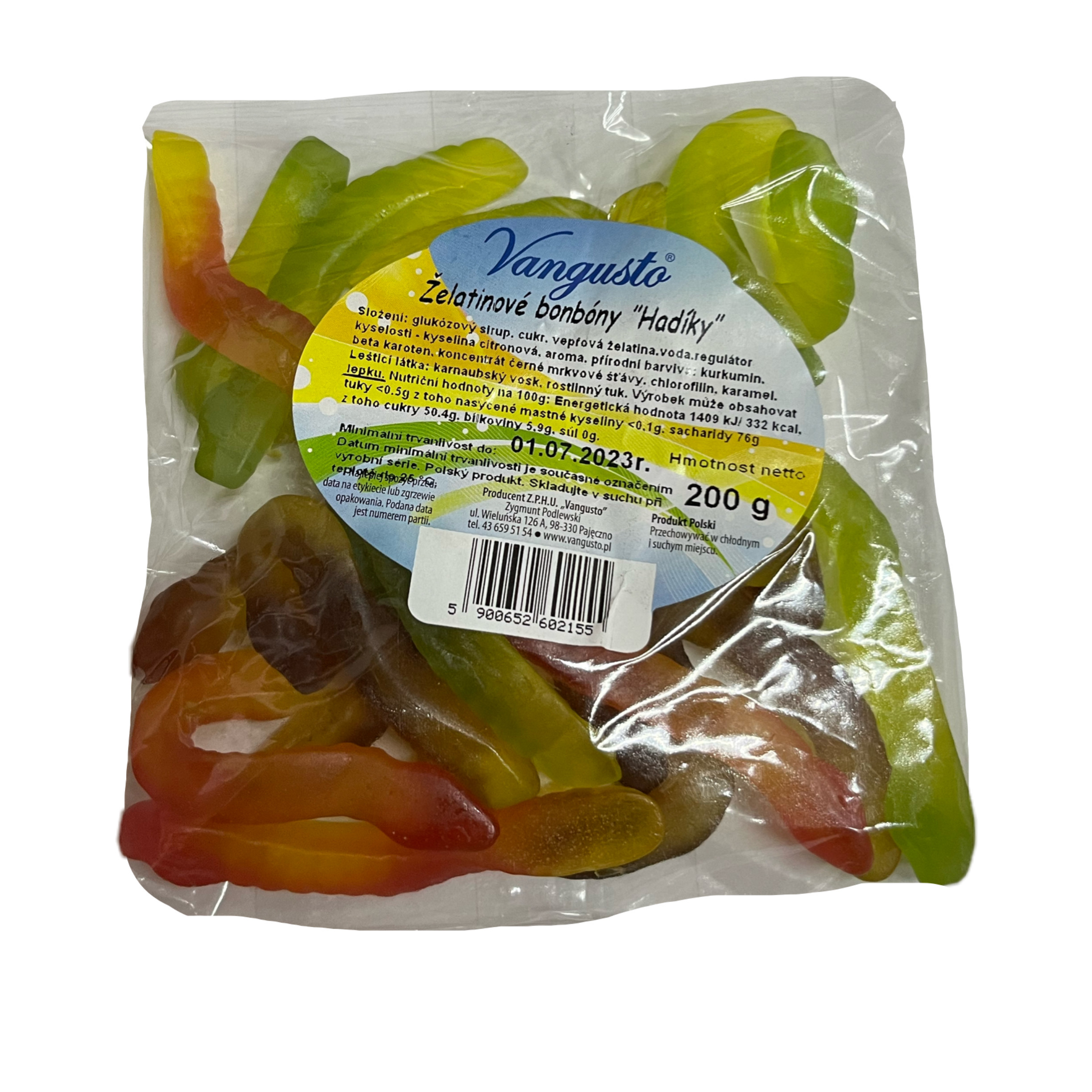 Vangusto 200g Želatinové Bonbóny "Hadíky" - TuyenG