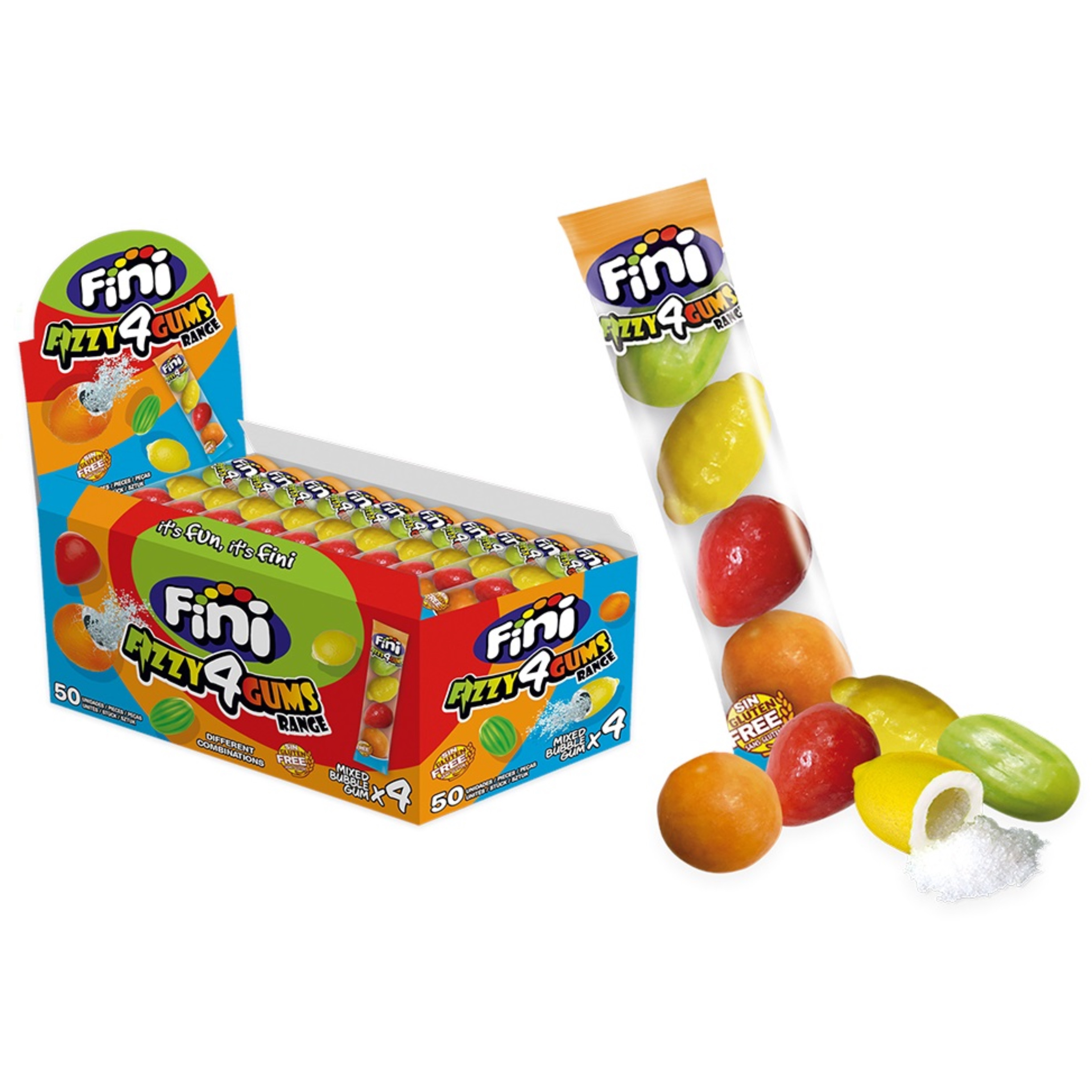 FINI Fizzy x4 Gums Range žvýkačky 50x20g - TuyenG
