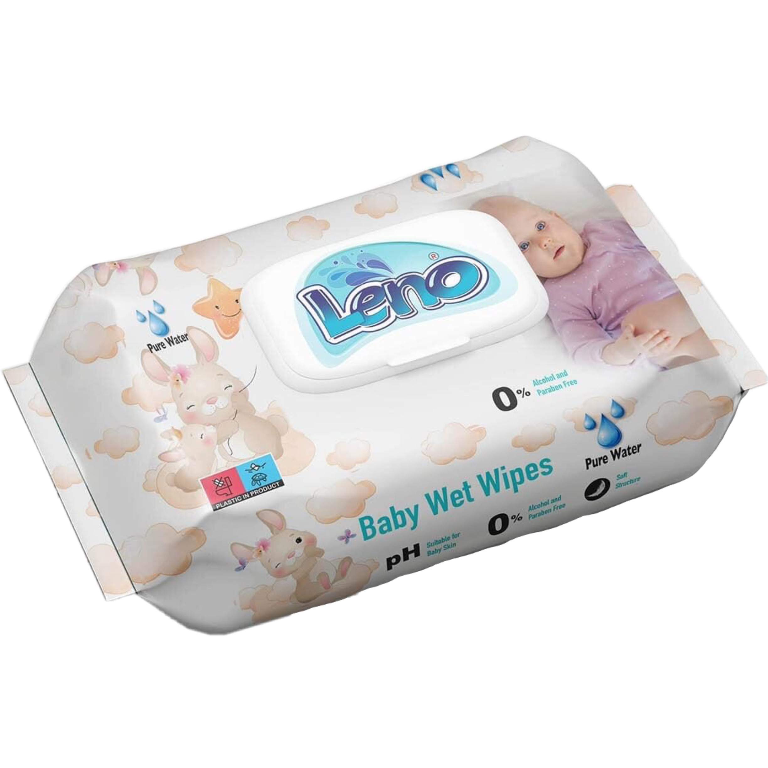 LENO Wet Wipes Baby No Perfume 24x120ks - TuyenG