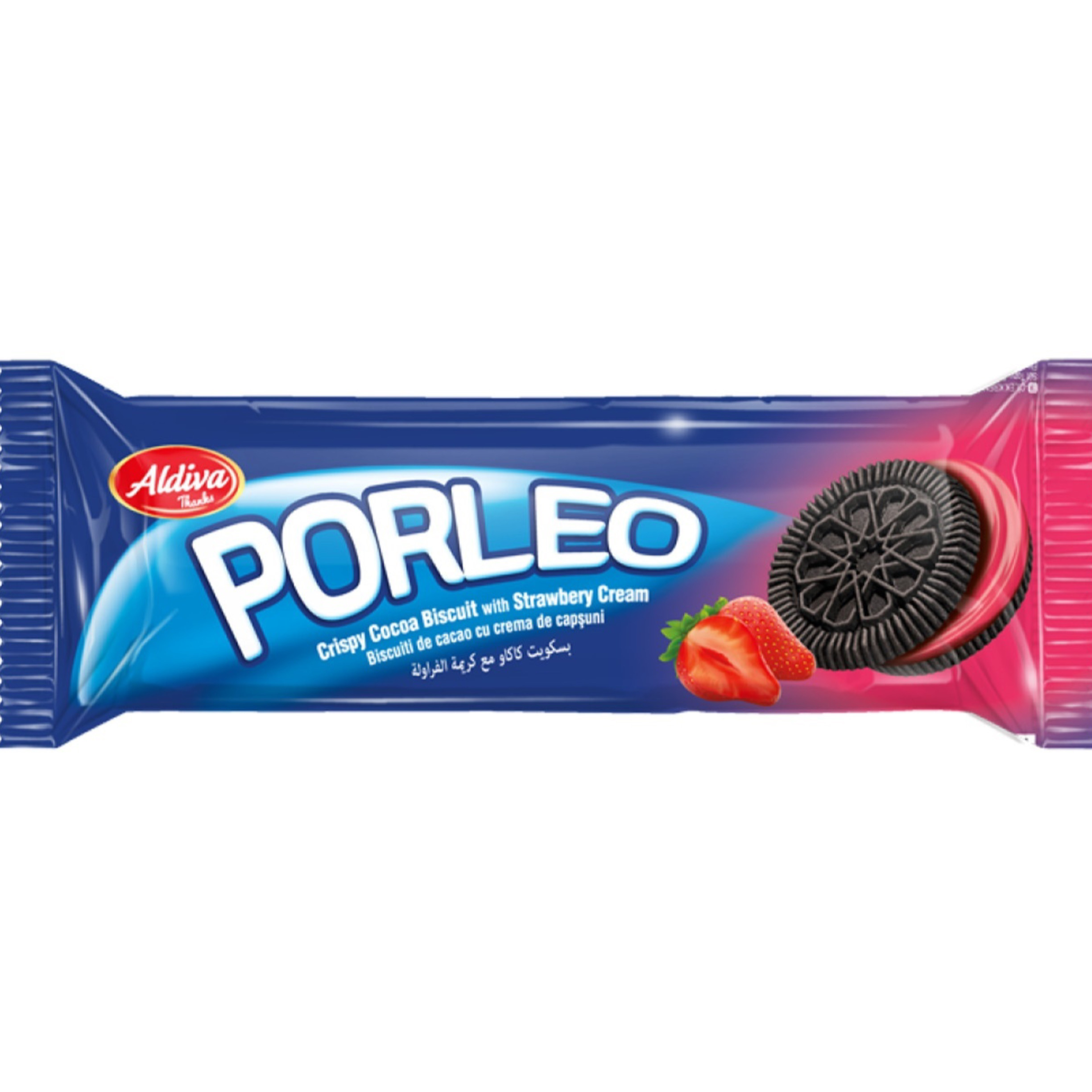 ALDIVA PORLEO Crispy Cocoa Biscuit with Strawberry Cream 24x56g - TuyenG