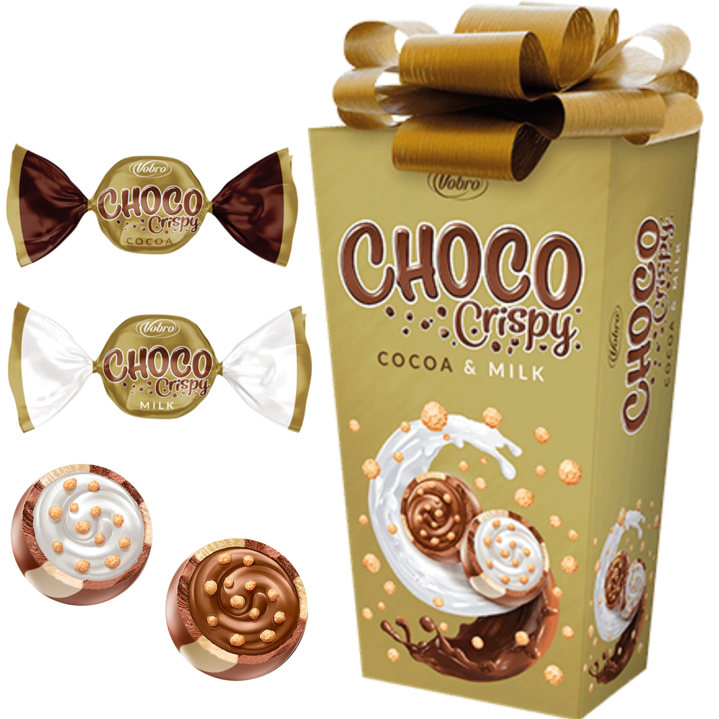 VOBRO Choco Crispy Cocoa& Milk 10x180g - TuyenG