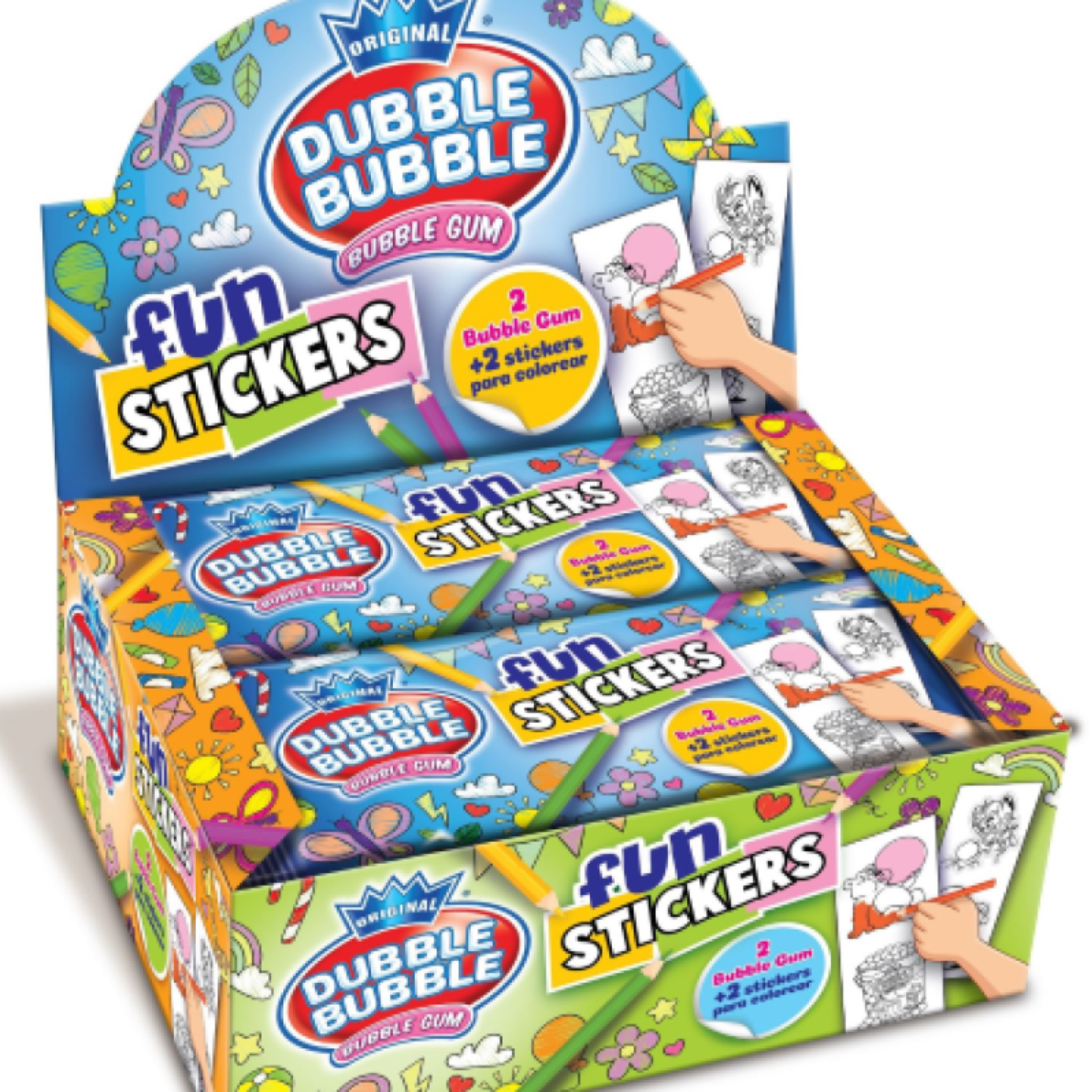 DUBBLE BUBBLE Gum Fun Stickers 24x8g - TuyenG