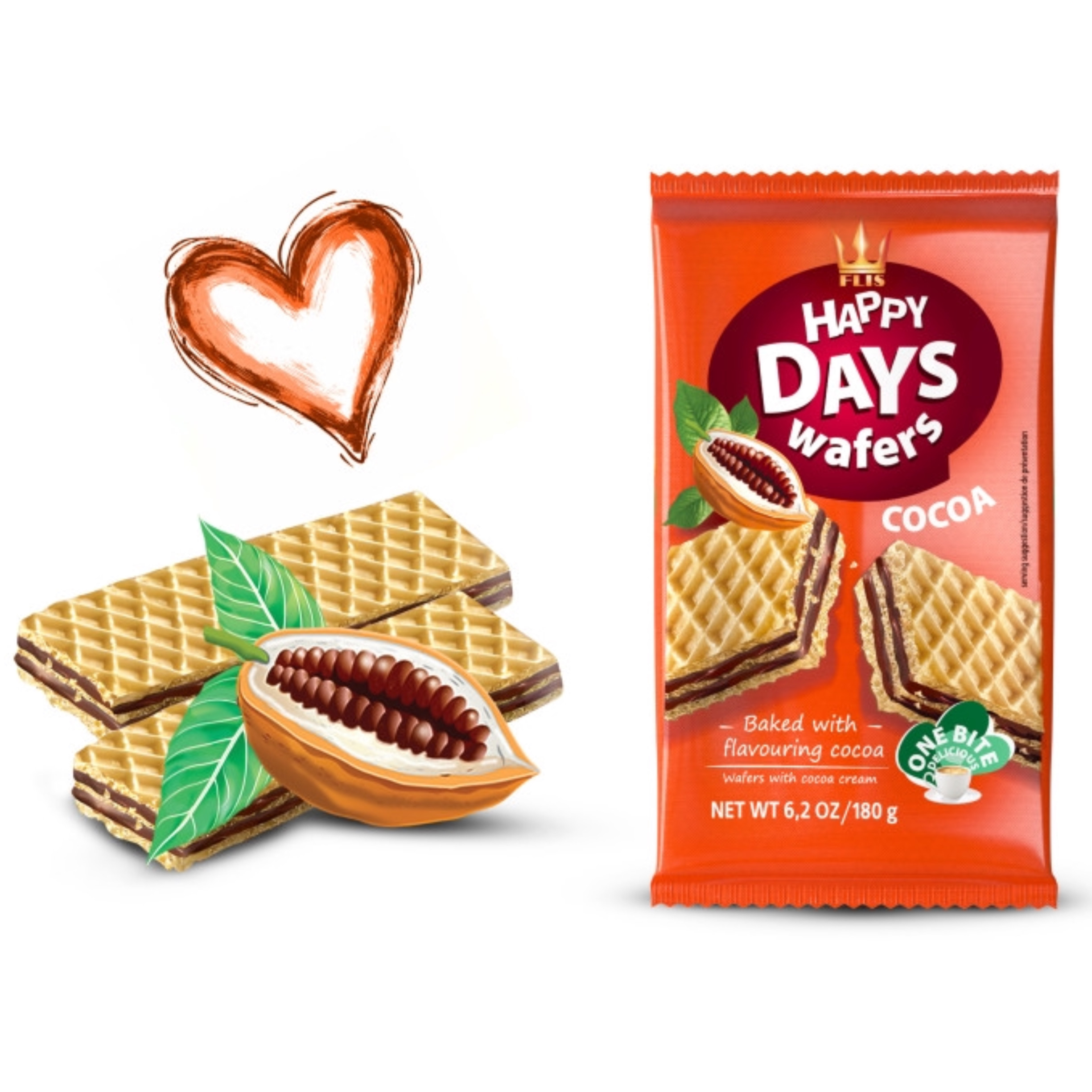 Happy Days Wafers Cocoa 24x180g - TuyenG