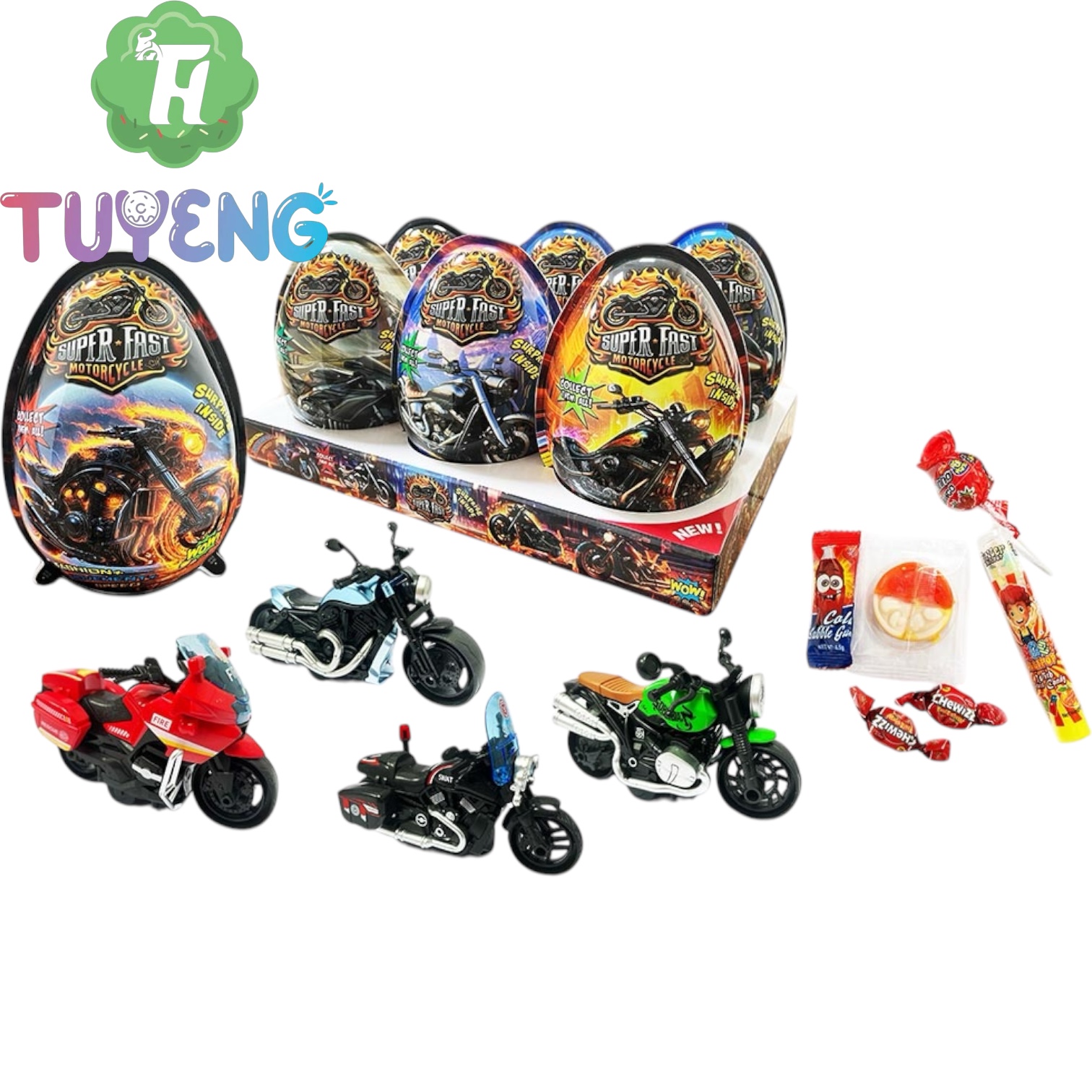 Egg Super Fast Motorcycle Toy 4in1 6x20g (to) - TuyenG