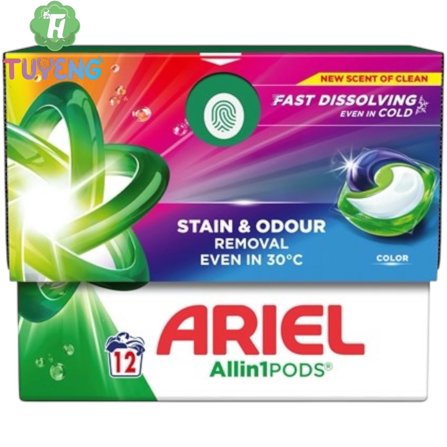 ARIEL Stain&Odour Color 12ks Carton Box 4x218,4g - TuyenG
