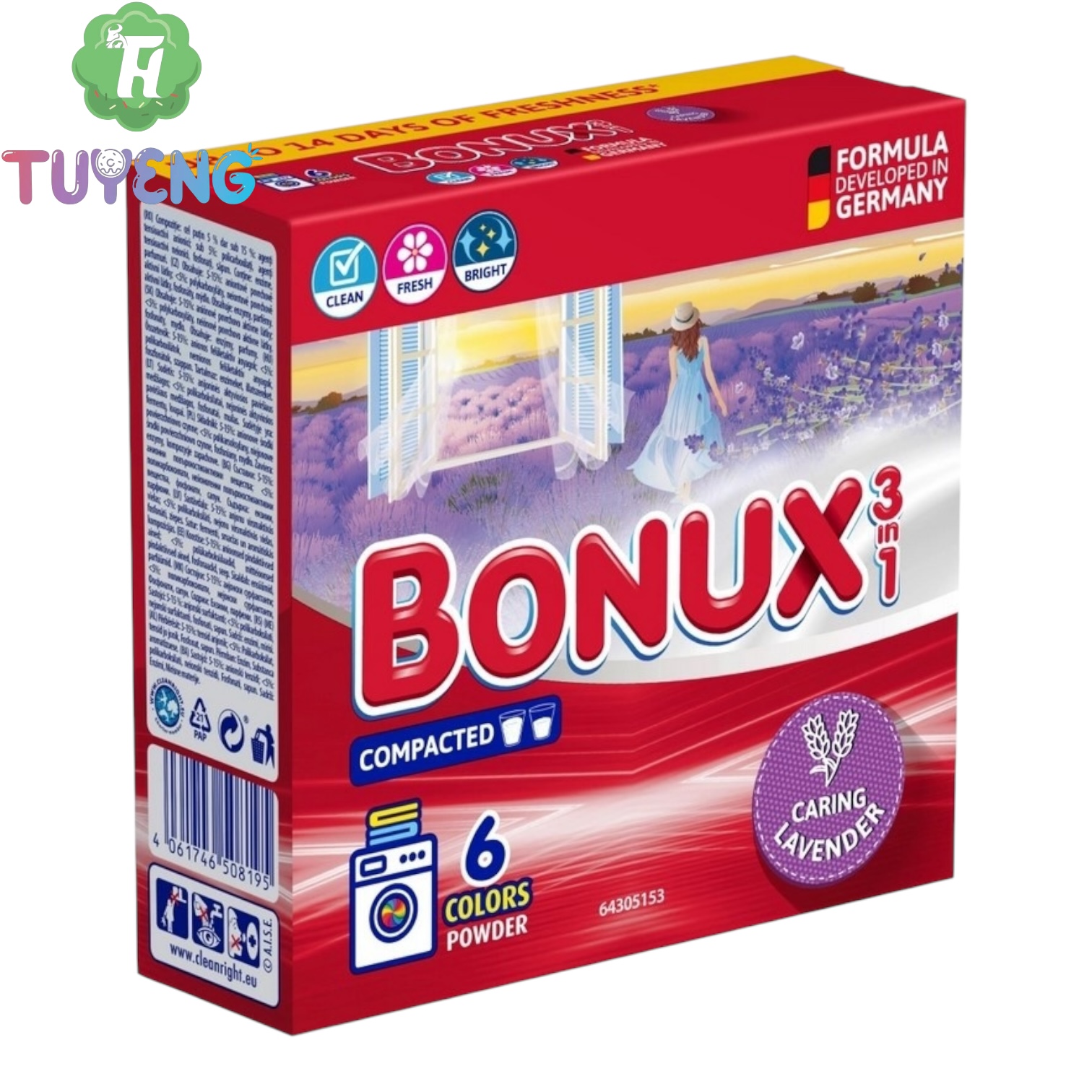 BONUX 3in1 6 Caring Lavender 14x390g - TuyenG