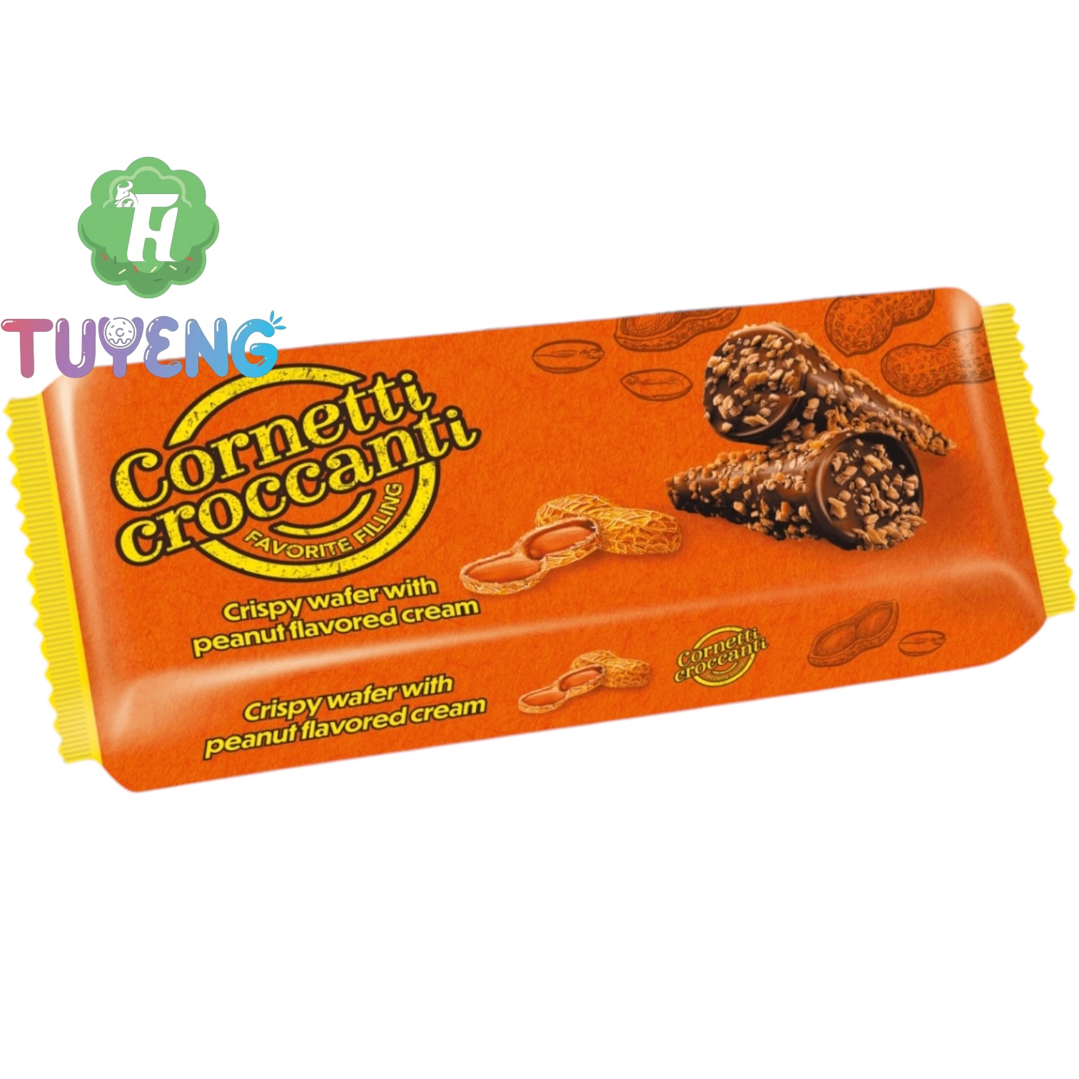 Cornetti Croccanti With Peanut Cream 24x100g - TuyenG