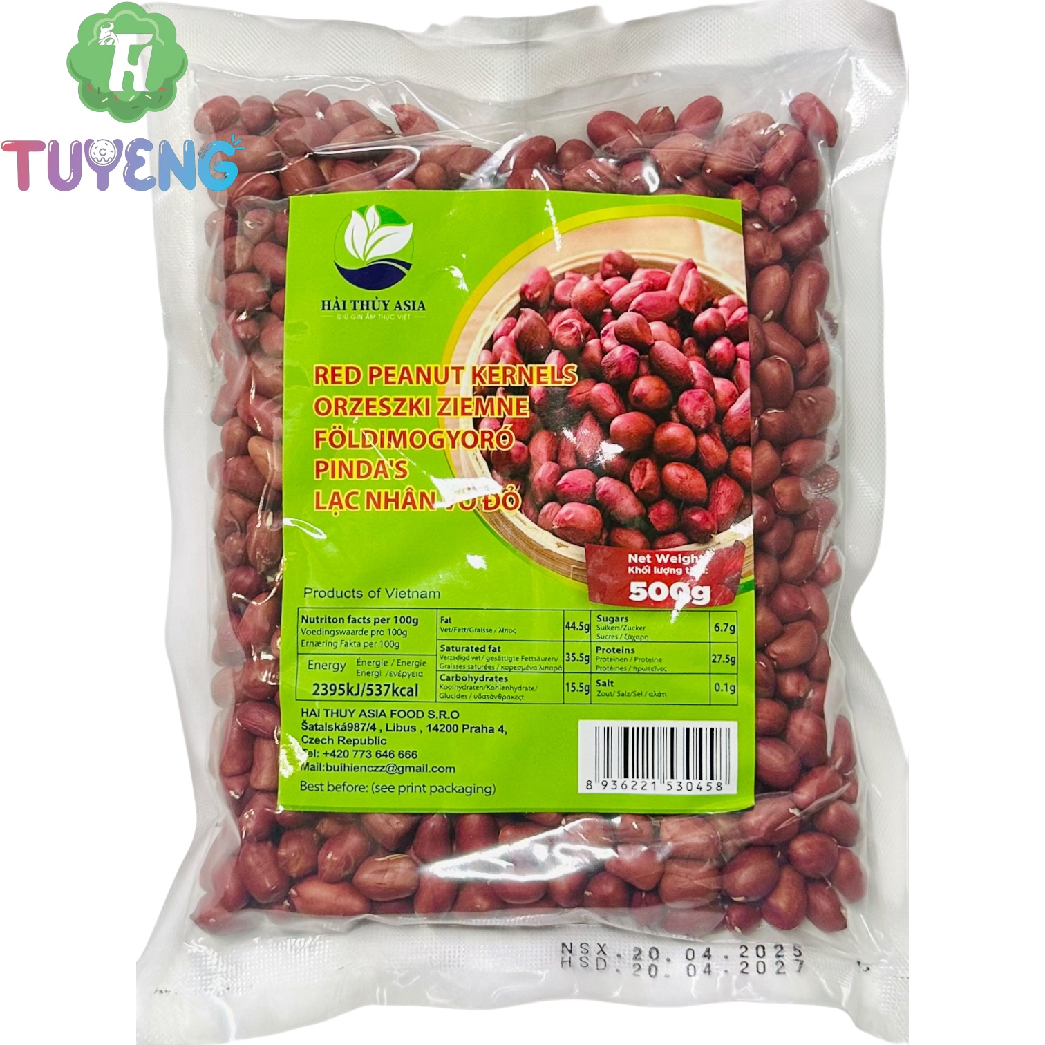 HAI THUY ASIA Red Peanut Kernels 20x400g (lac nhan do) - TuyenG