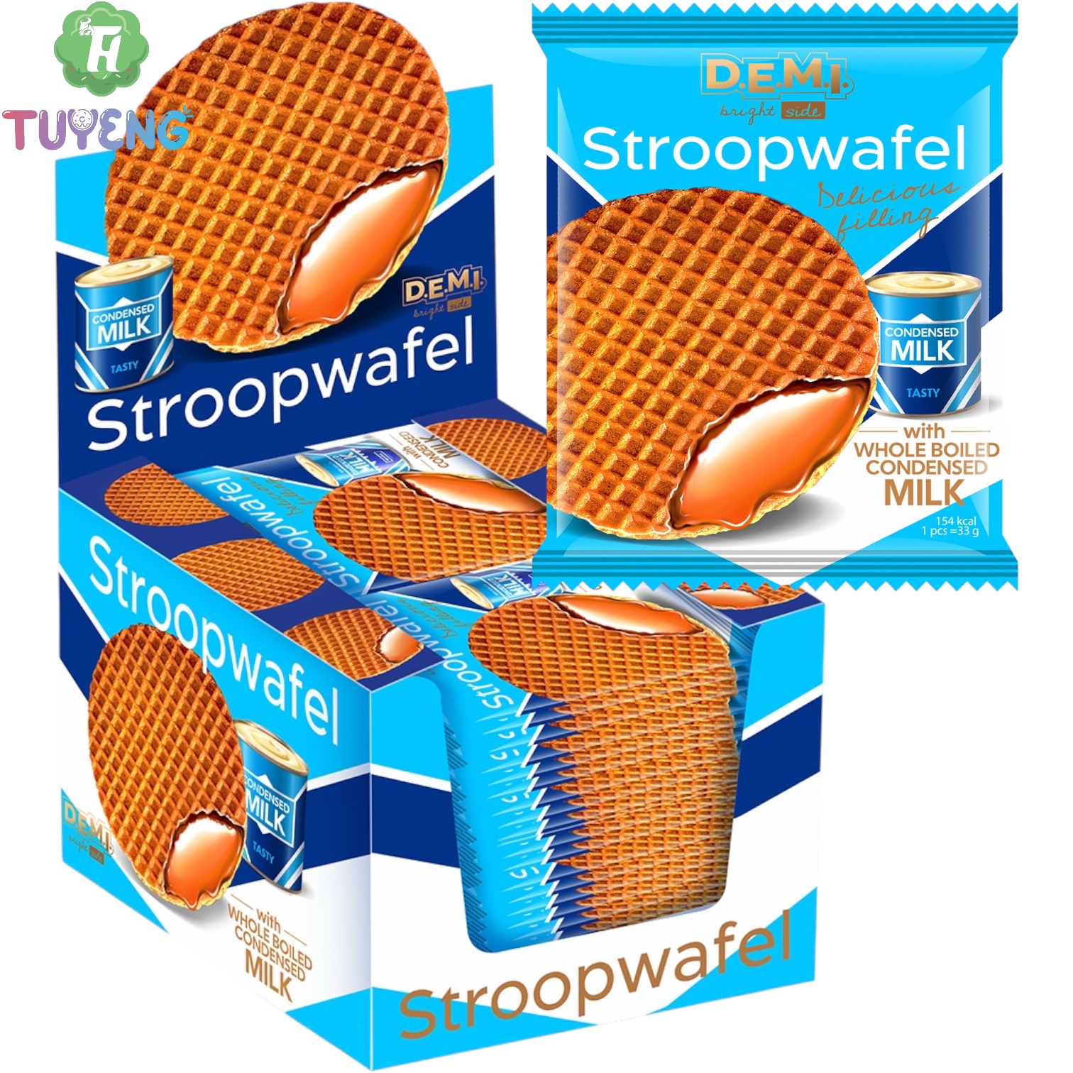 Stroopwafel With Whole Boiled Condensed Milk 30x33g - TuyenG