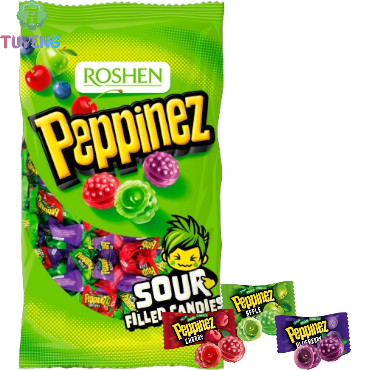 ROSHEN Peppinez Sour Filled Candies 8x1kg - TuyenG